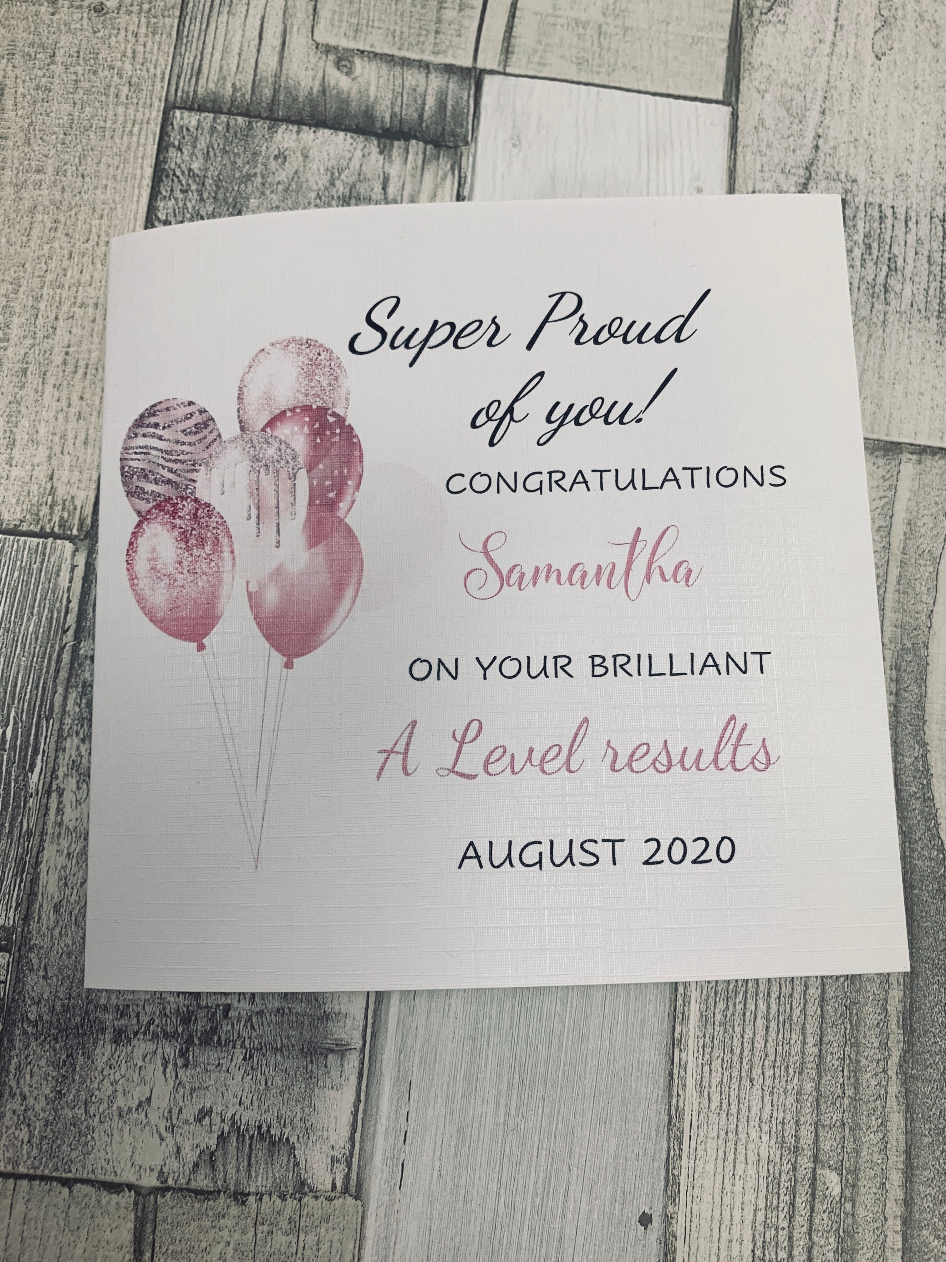 Congratulations On Your GCSE/A-Level Results Card | Enchanted Balloons ...